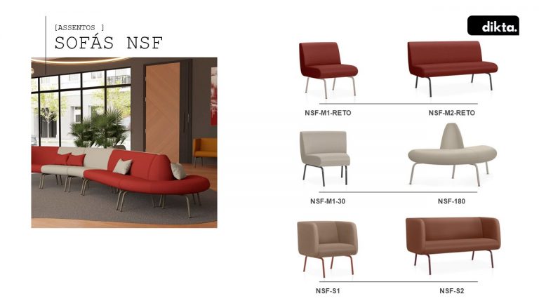 sofás corporativos dikta - Dikta Móveis para Escritório